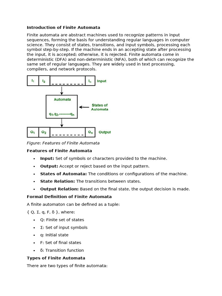 Introduction of Finite Automata | PDF | Automata Theory | Theoretical Computer Science