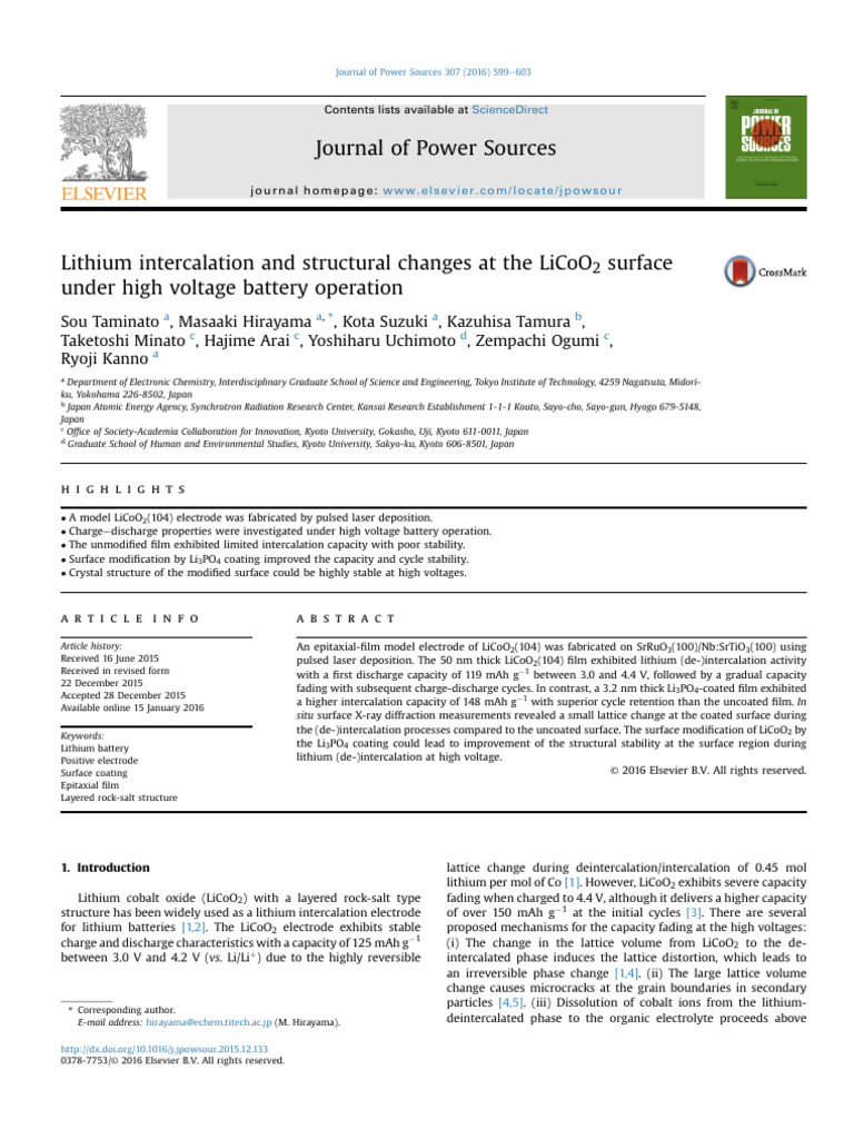 Li Intercalation and Structural Changes at The LiCoO2 Surface Under ...
