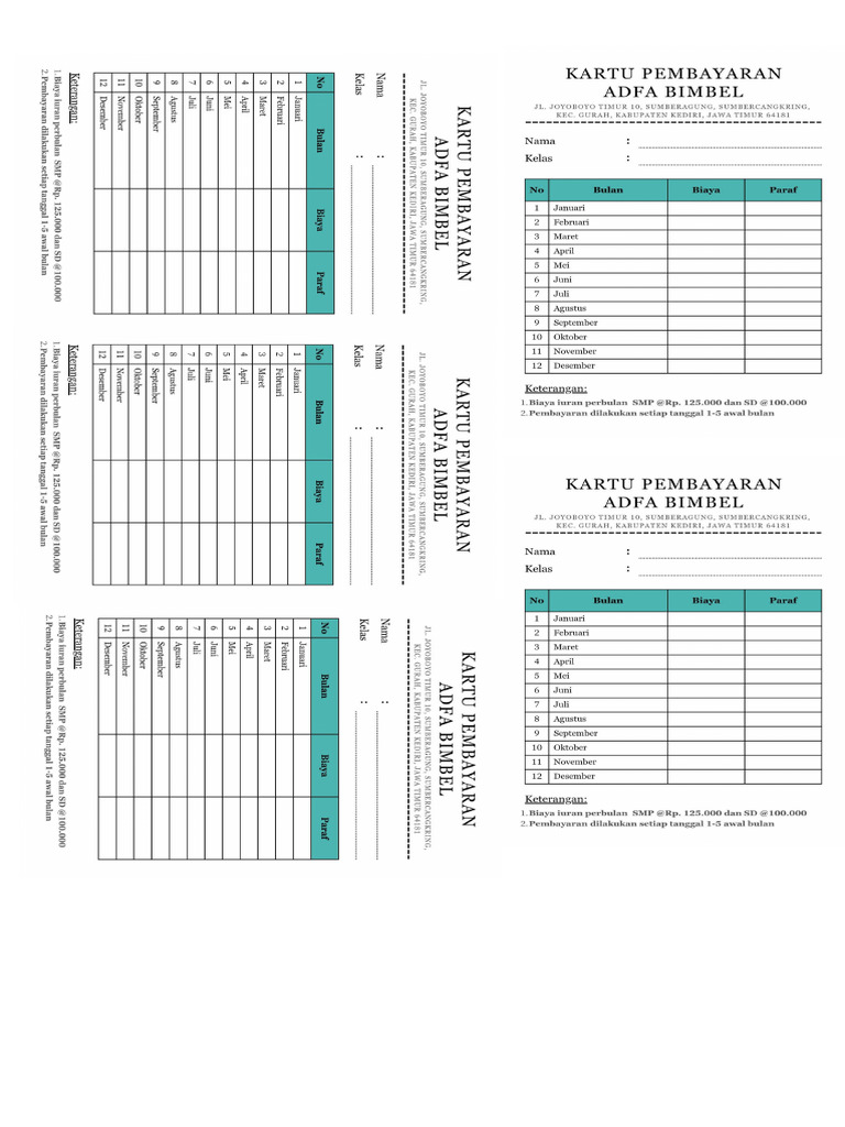 Cetak Kartu SPP | PDF