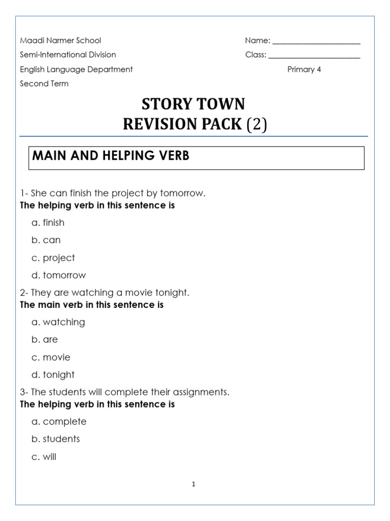 StoryTown Revision Sheet 2 | PDF | Linguistic Morphology | Linguistic ...