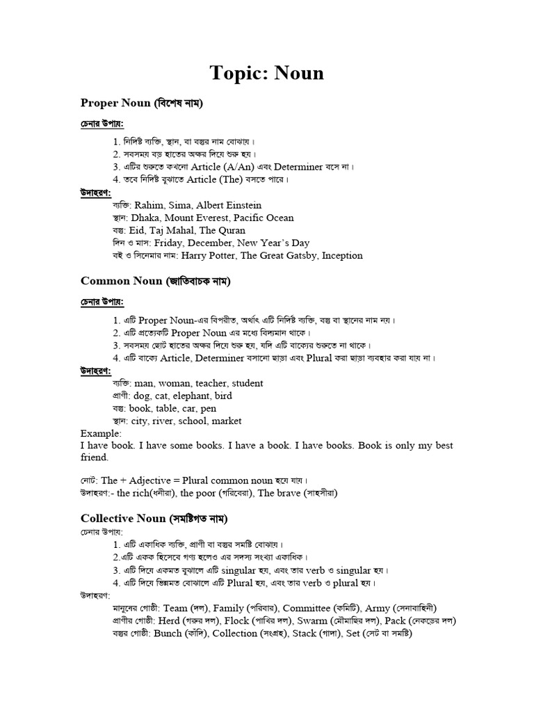 Noun Sheet Reading and CCQ | PDF