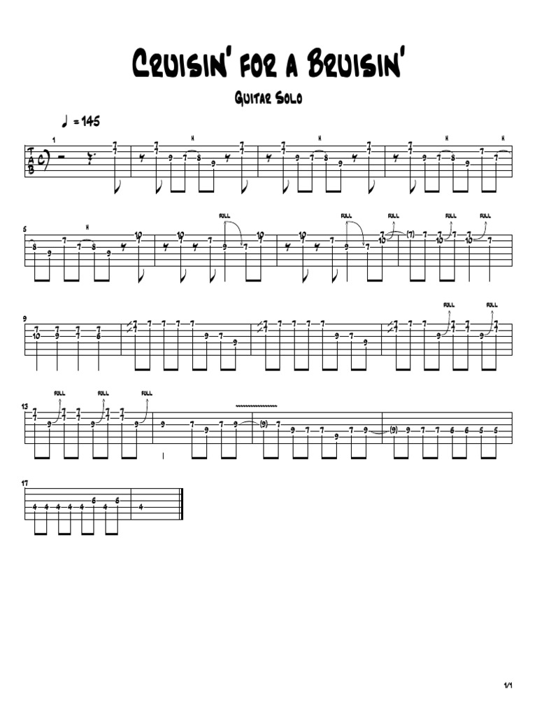Cruisin' For A Bruisin' Cruisin' For A Bruisin': Guitar Solo Guitar ...