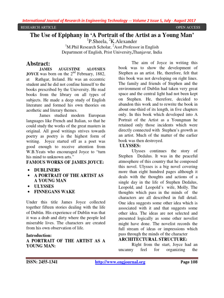 The Use of Epiphany in A Portrait | PDF | A Portrait Of The Artist As A ...