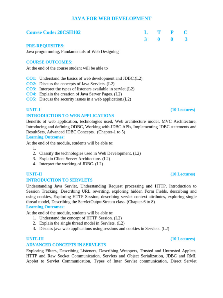 Java For Web Development | PDF | Java (Programming Language) | Web Server