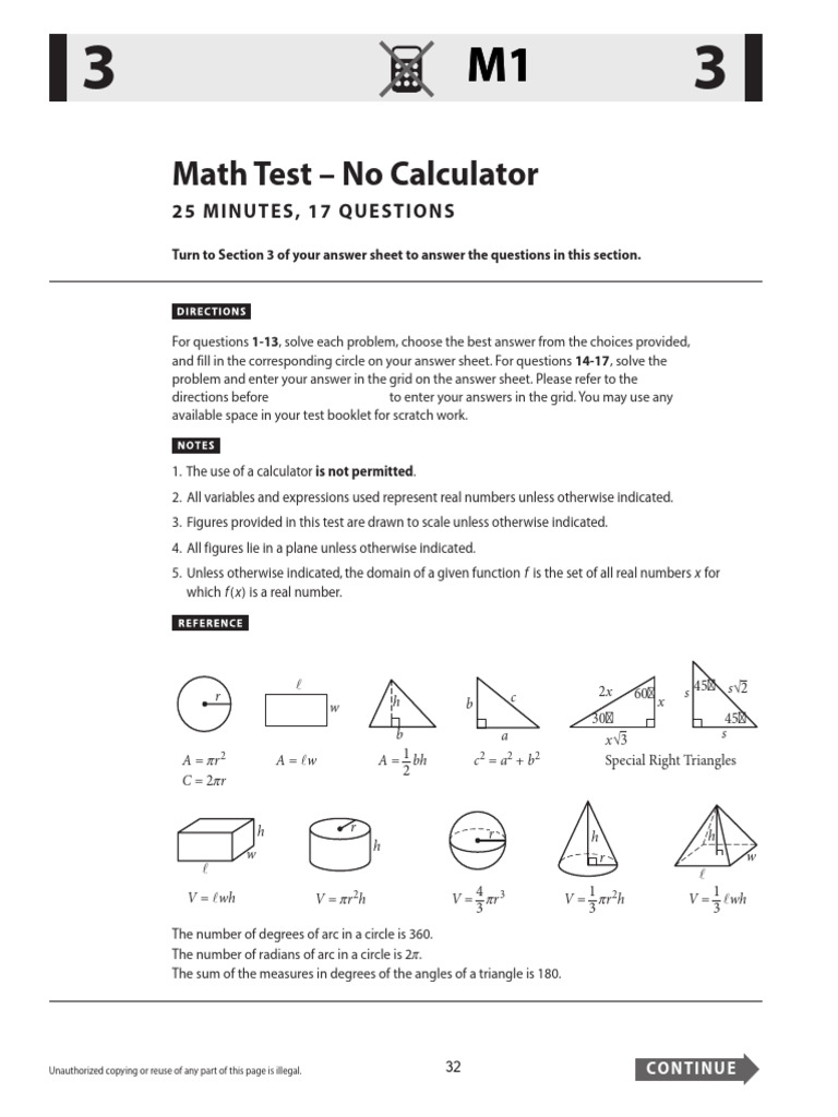 PSAT 10 Student Packet_math1 | PDF | Elementary Mathematics | Euclidean Geometry