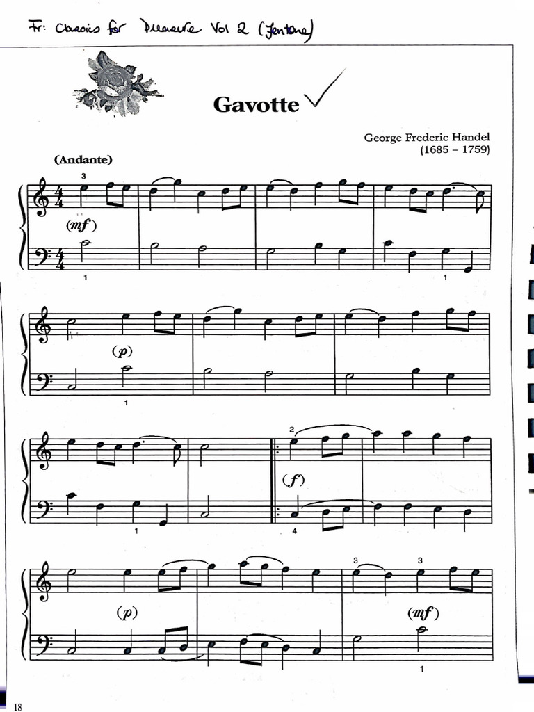 Handel, Gavotte | PDF