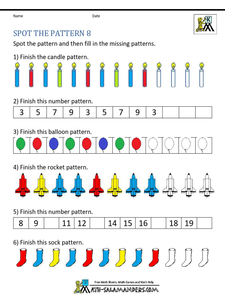 Pattern Recognition Exercises for Kids | PDF