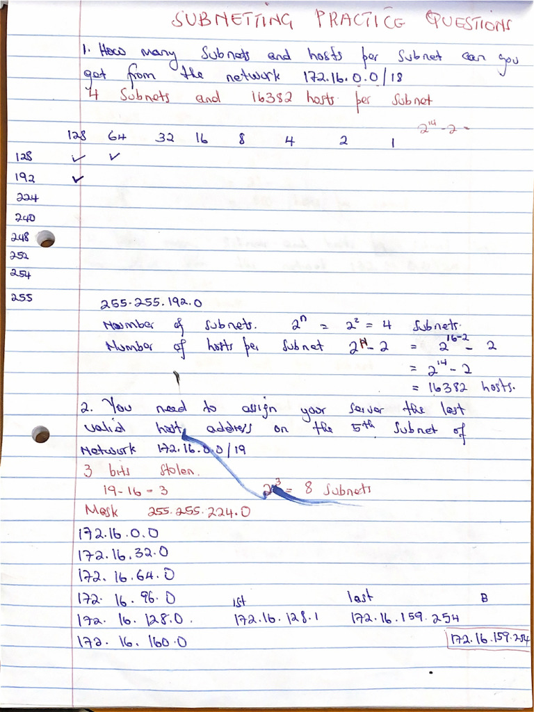 Subnetting Practice Questions | PDF