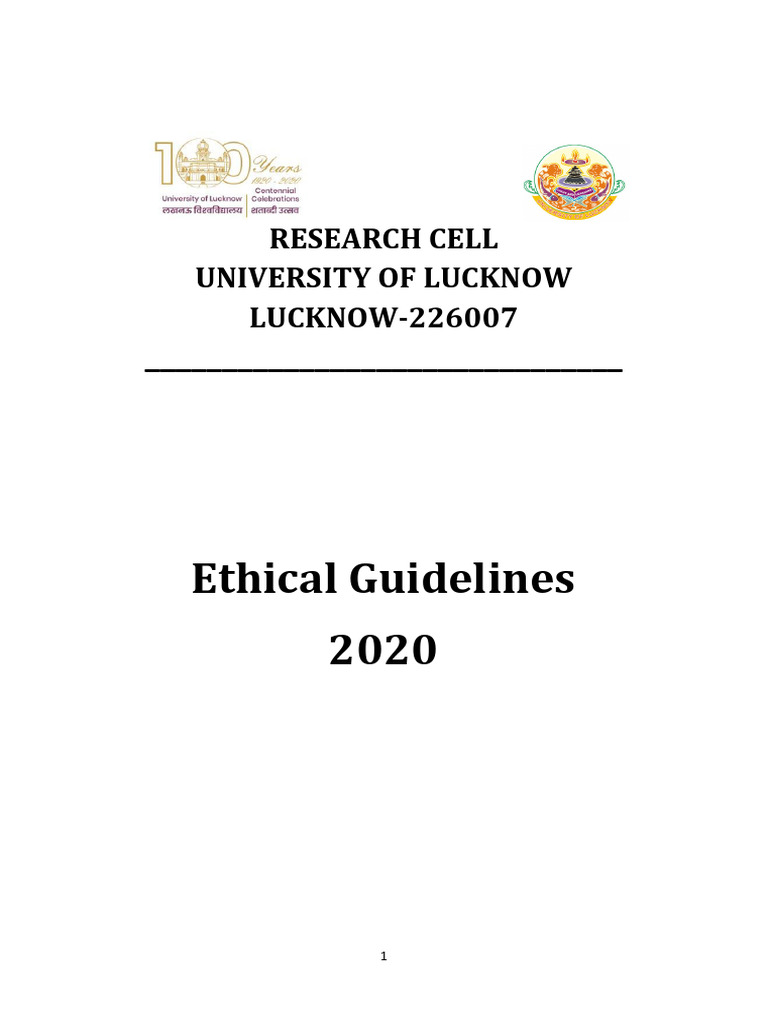 Ethical Research Guidelines at Lucknow University | PDF | Radiation ...