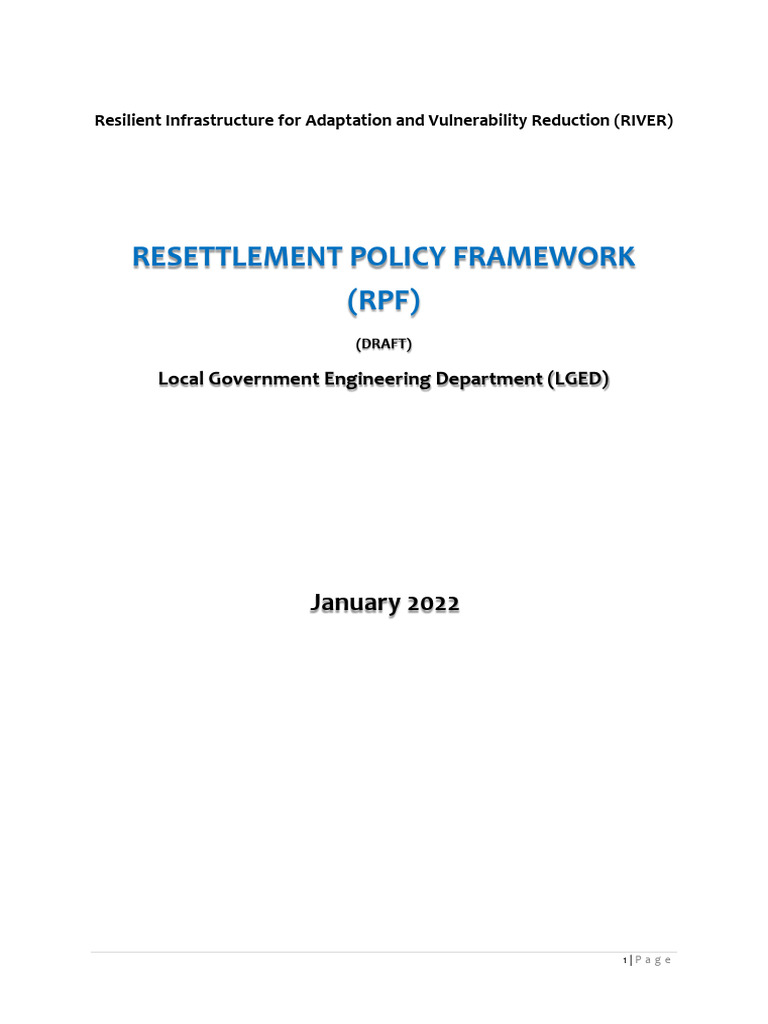 River Resettlement Policy Framework | PDF | Flood | Eminent Domain