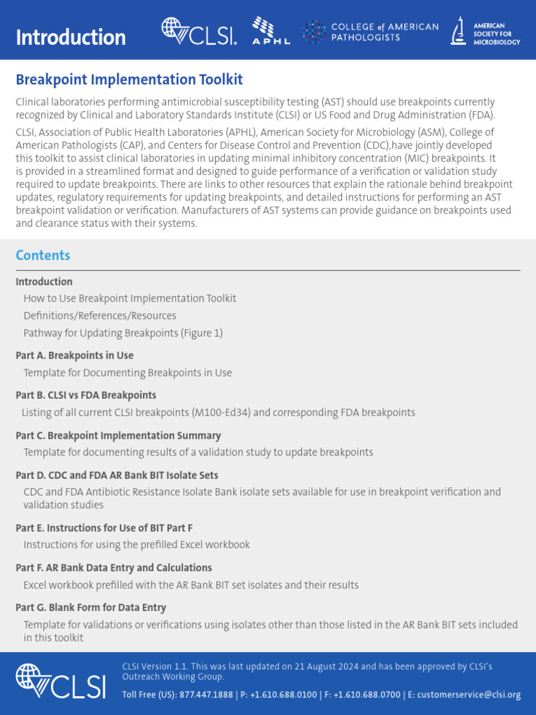 Breakpoint Implementation Toolkit | PDF | Medicine | Microbiology