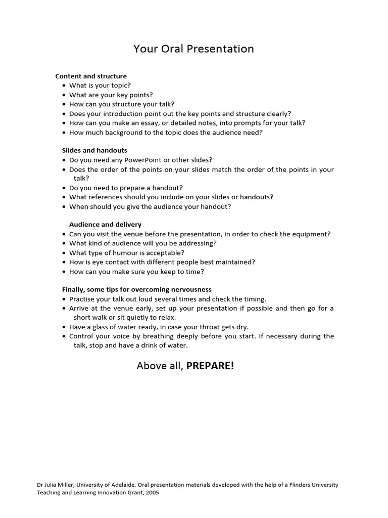 Your Oral Presentation | PDF