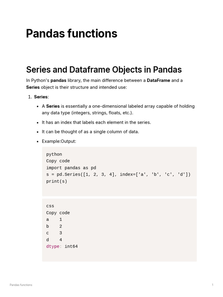Week - 5 Pandas Essentials | PDF | Covariance | Computer Programming