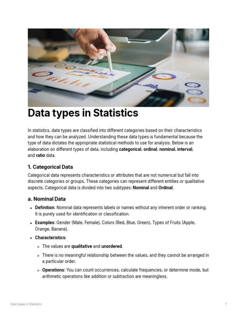 Week - 5 Data Types in Statistics | PDF | Level Of Measurement | Statistics