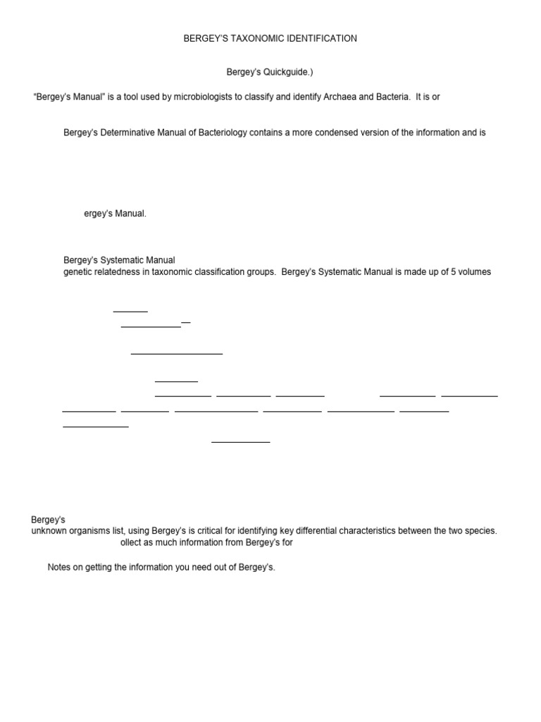 Using Bergey's Manual for Microbiology | PDF | Bacteria | Archaea