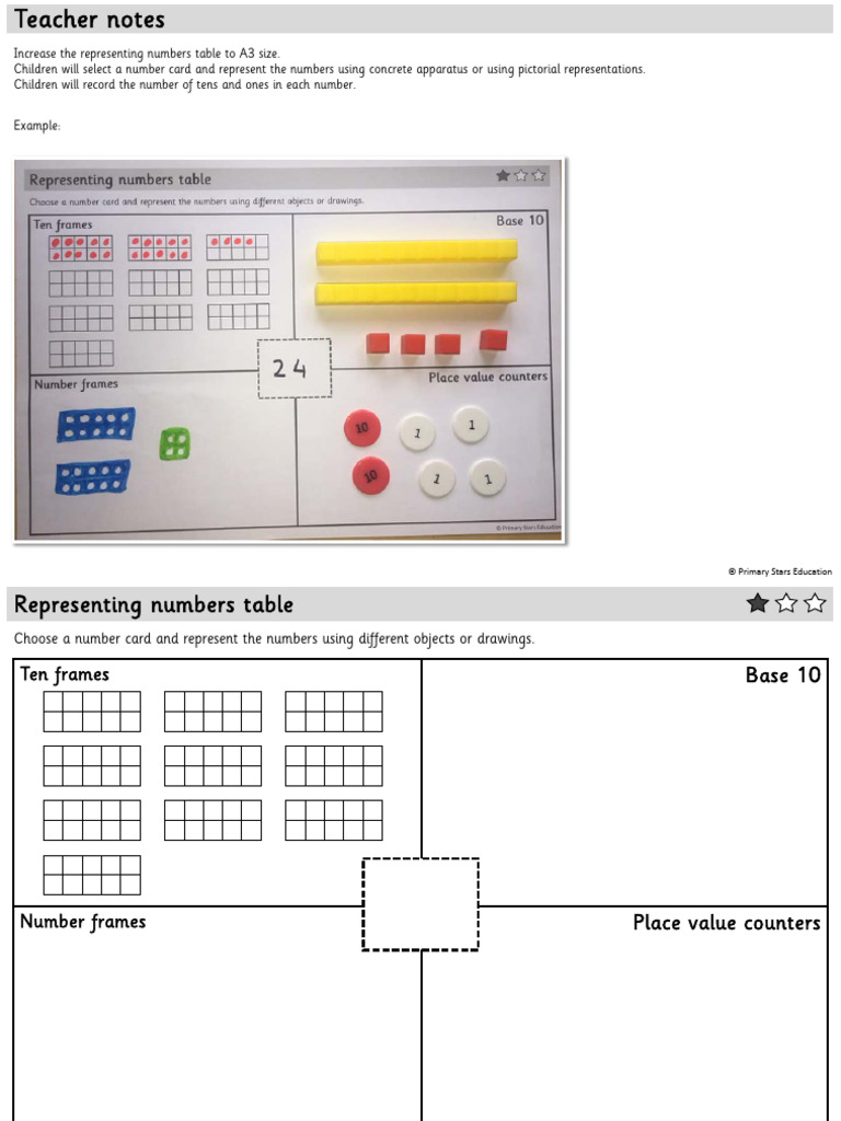 Representing Numbers Activity Guide | PDF