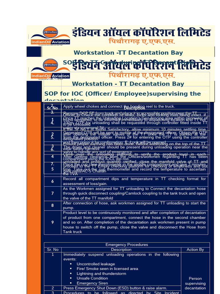 3 TT Decantation SOPs (Already) | PDF | Pump