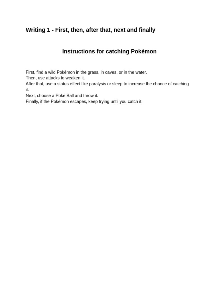 Writing 1, Reily-Pech | PDF