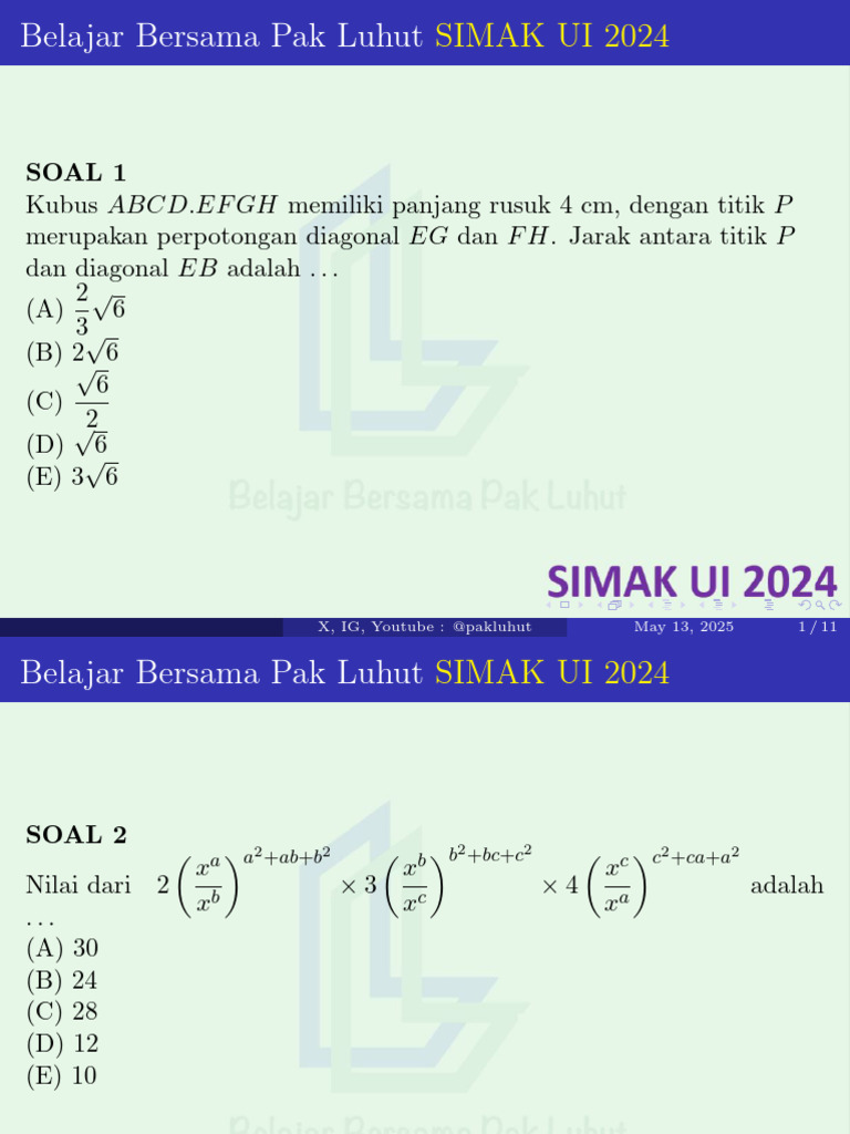 SIMAK UI 2024 Presentasi-2 | PDF