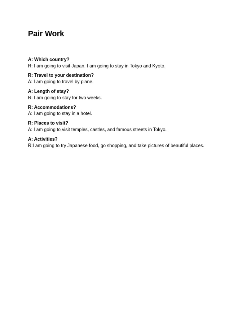 Pair Work Aaron and Reily | PDF