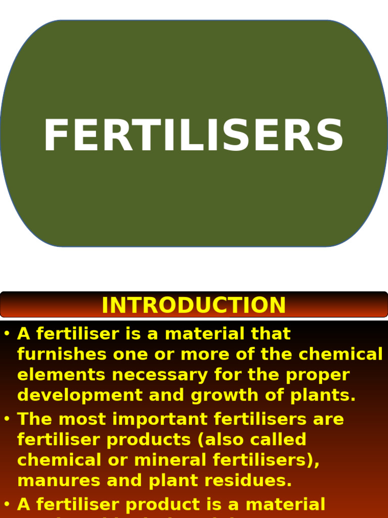 Understanding Fertilisers and Their Types | PDF | Fertilizer | Soil