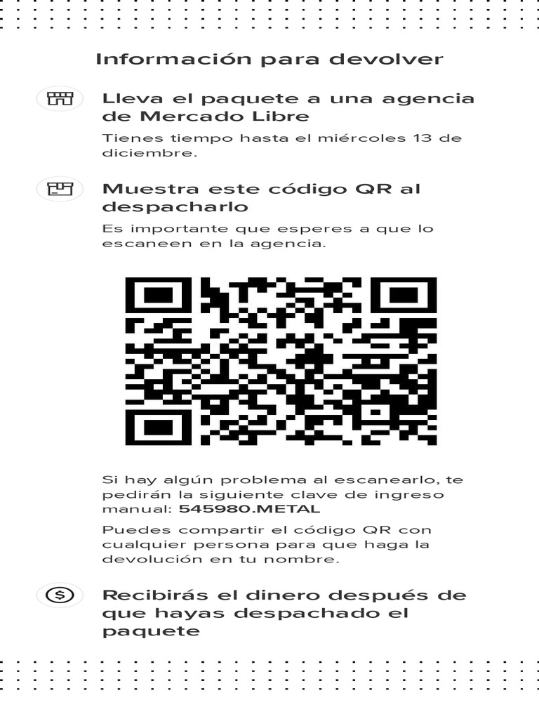 Información para Devolver: Lleva El Paquete A Una Agencia de Mercado Libre | PDF