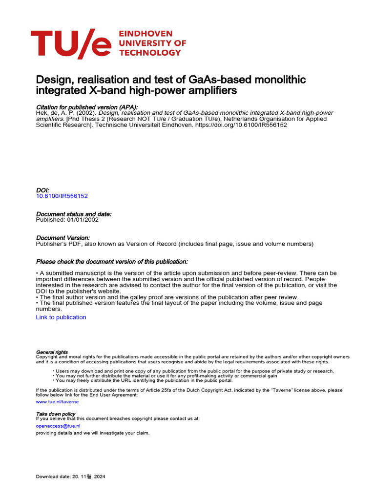 Design, Realisation and Test of Gaas-Based Monolithic Integrated X-Band ...
