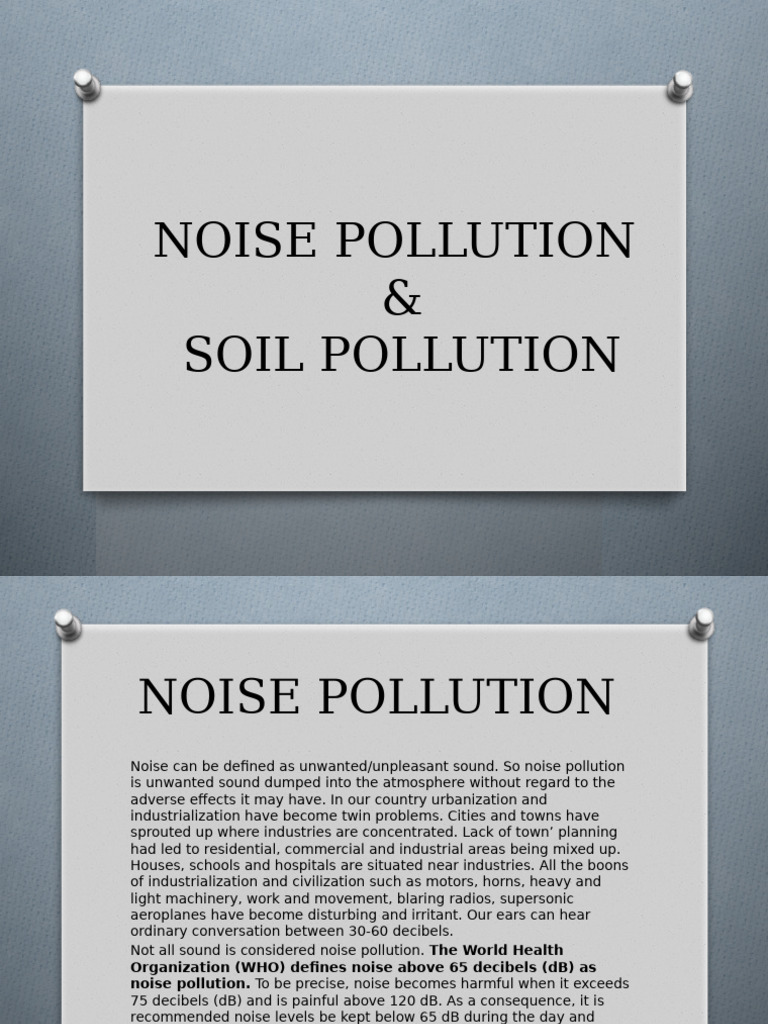 Noise & Soil Pollution | PDF | Soil | Agriculture