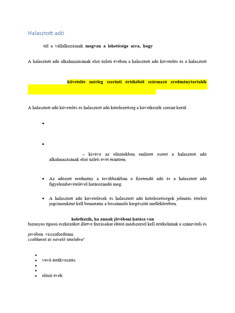 Halasztott Ad1.Docx Verziószám - 1 | PDF