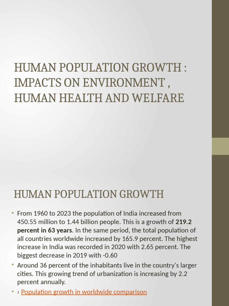 Human Population Growth | PDF | Family Planning | Human Overpopulation