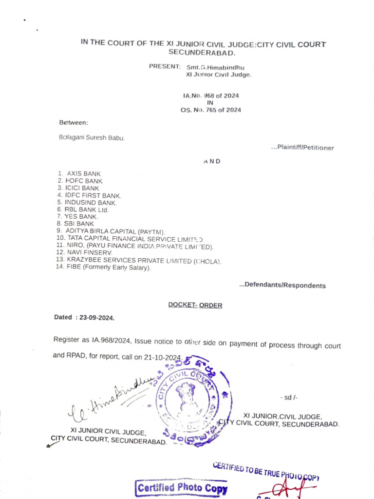 B Suresh Babu Injection Order | PDF