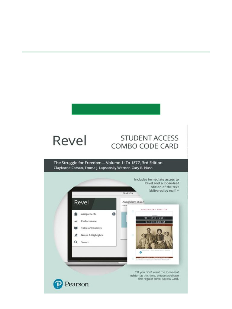 Must Own Revel + Print Combo Access Code for Struggle for Freedom, The A History of African ...
