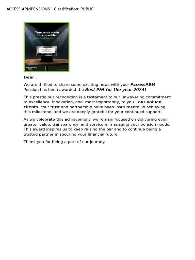 AWARD WINNING PFA 2024 | PDF