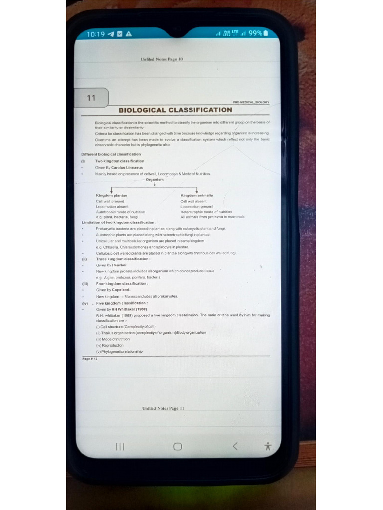 Bio Classification My Notes Pdf 8926