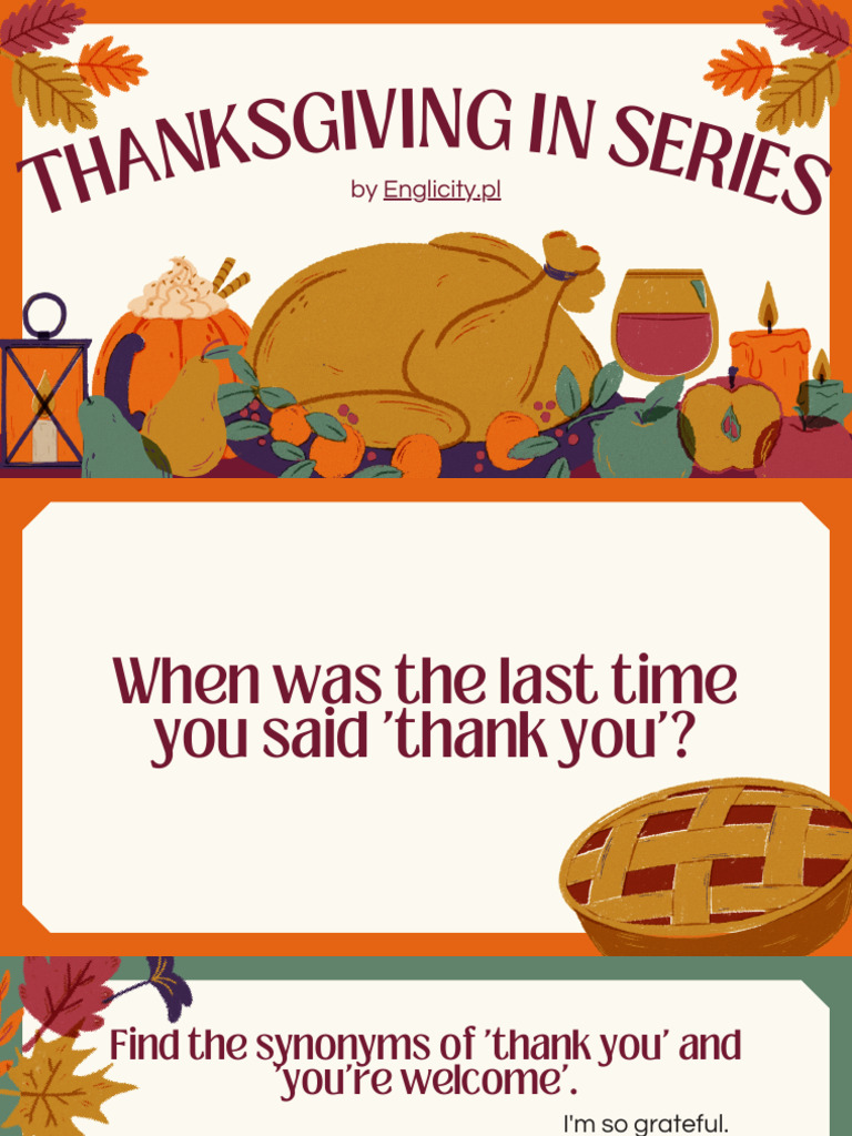 Thanksgiving in Series Englicity | PDF | Food And Drink | Cuisine