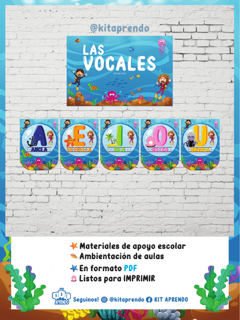 KIT BAJO EL MAR - Las Vocales | PDF