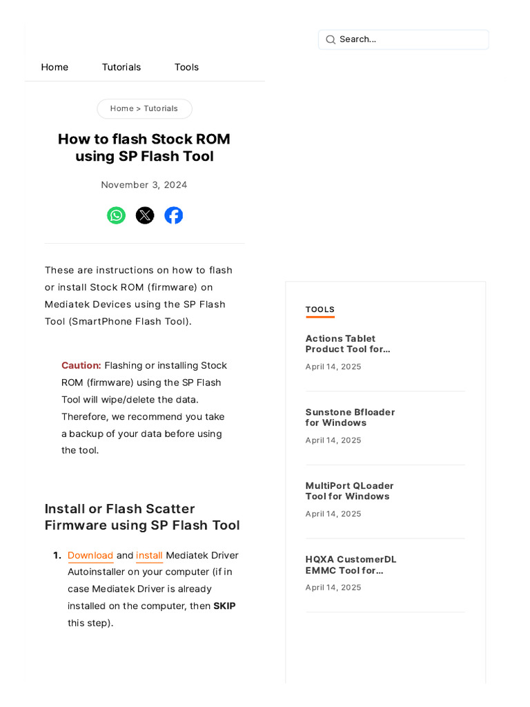 Flash Stock ROM with SP Flash Tool | PDF | Adobe Flash | Computing
