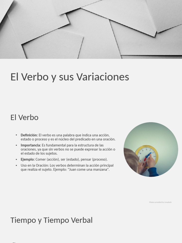 El Verbo y Sus Variaciones | PDF | Verbo | Oración (Lingüística)