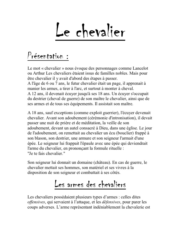 Définition et Code de la Chevalerie | PDF | Chevalerie | Héraldique