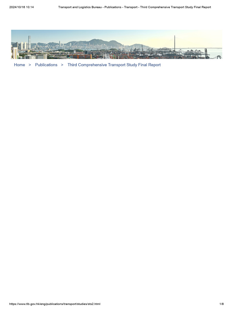 HKTLB - Third Comprehensive Transport Study Final Report | PDF | Transport | Public Transport