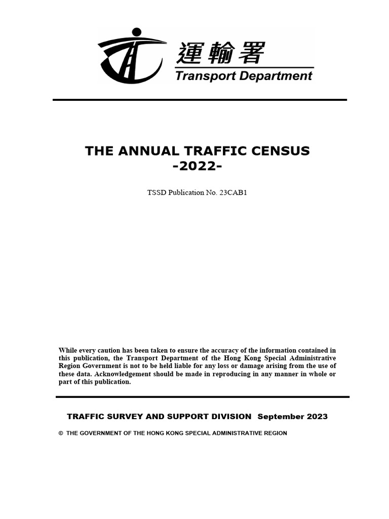 7. Annual Traffic Census 2022 | PDF | Public Transport | Transport