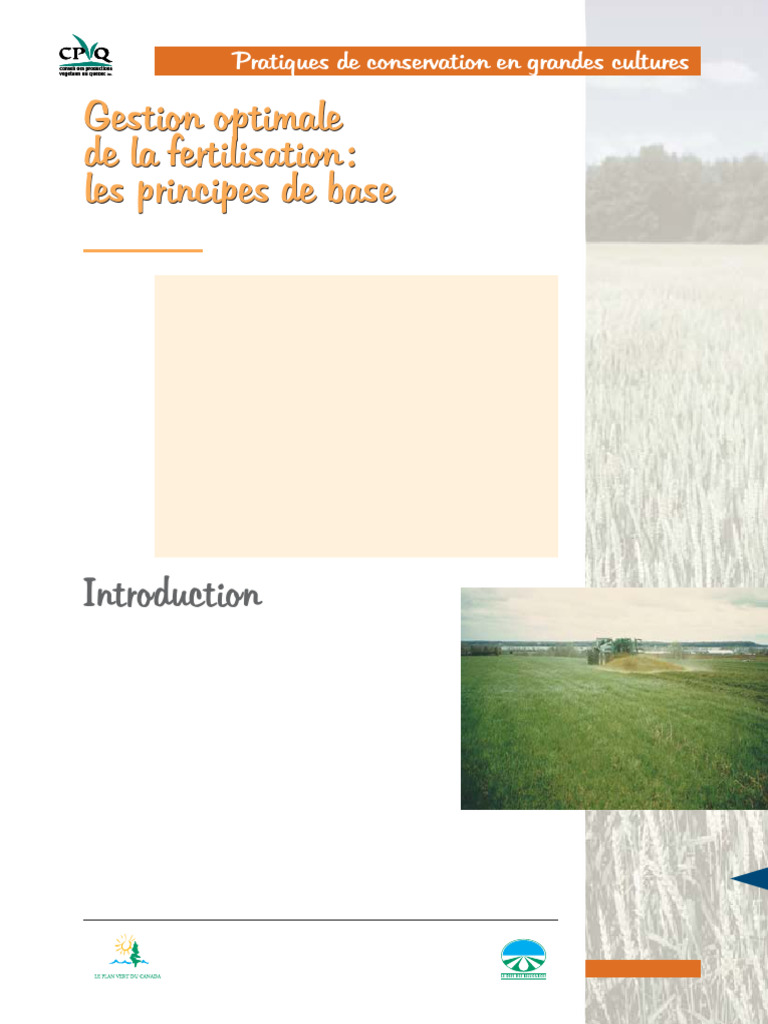Principes de fertilisation optimale | PDF | Fertilisant | Sol (pédologie)