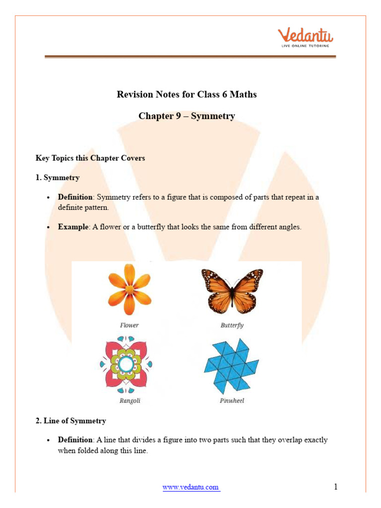 Class 6 Maths: Understanding Symmetry | PDF | Symmetry | Artistic ...