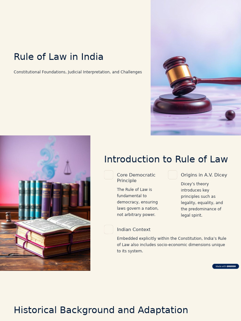 Rule of Law in India | PDF | Rule Of Law | Constitutional Law