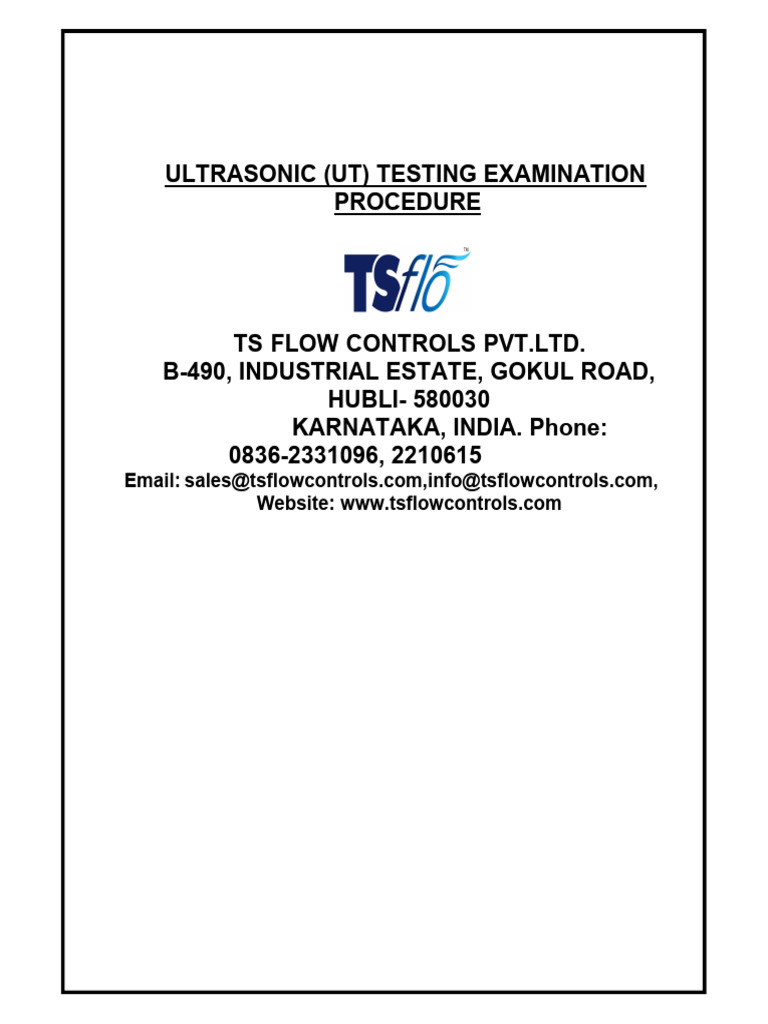 Ut Procedure (1) - 250211 - 183058 | PDF | Nondestructive Testing ...