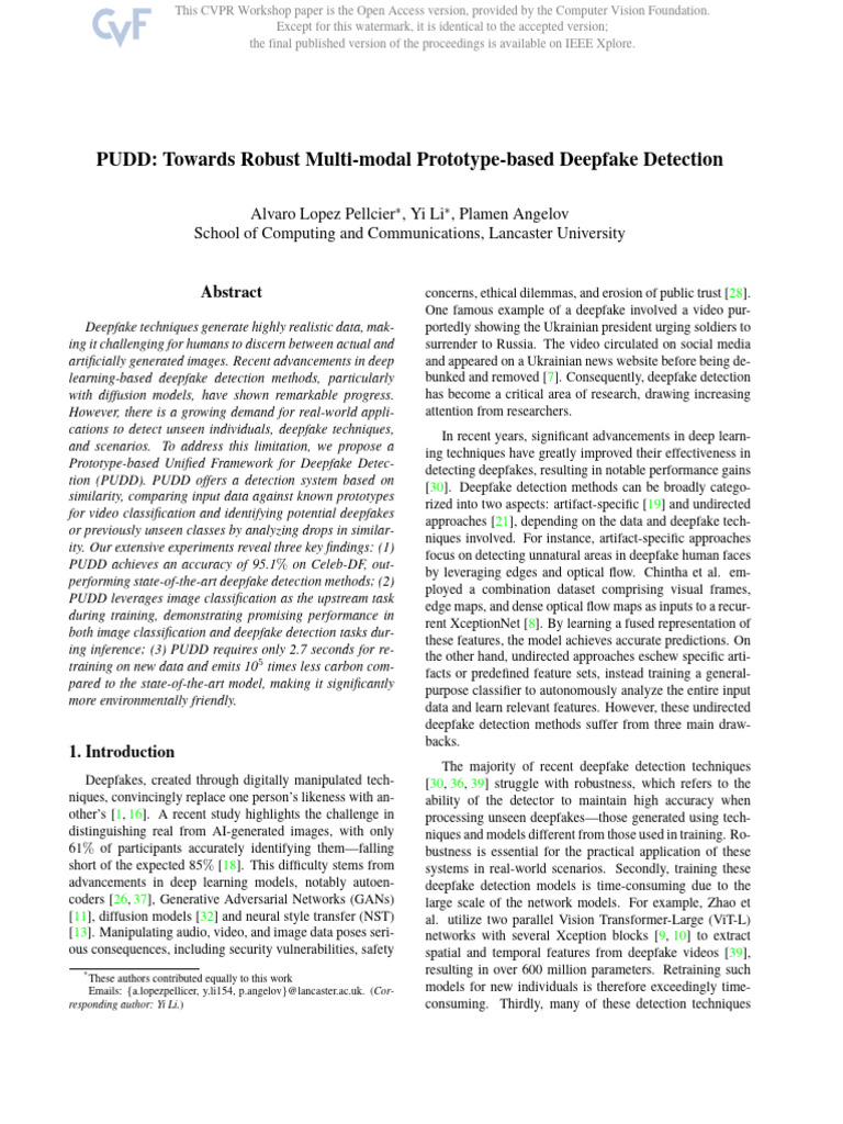 Pellicer PUDD Towards Robust Multi-Modal Prototype-Based Deepfake Detection CVPRW 2024 Paper ...