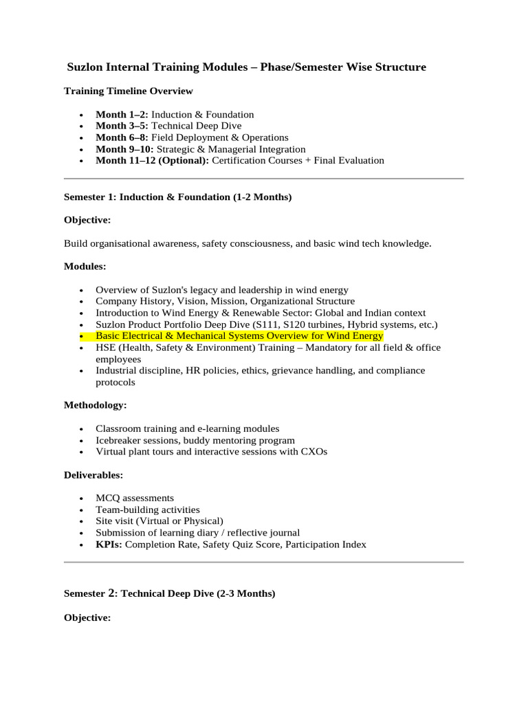 Suzlon Internal Training Modules | PDF | Engineering | Simulation