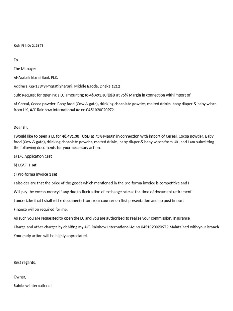 LC Operning For Uk 5 | PDF