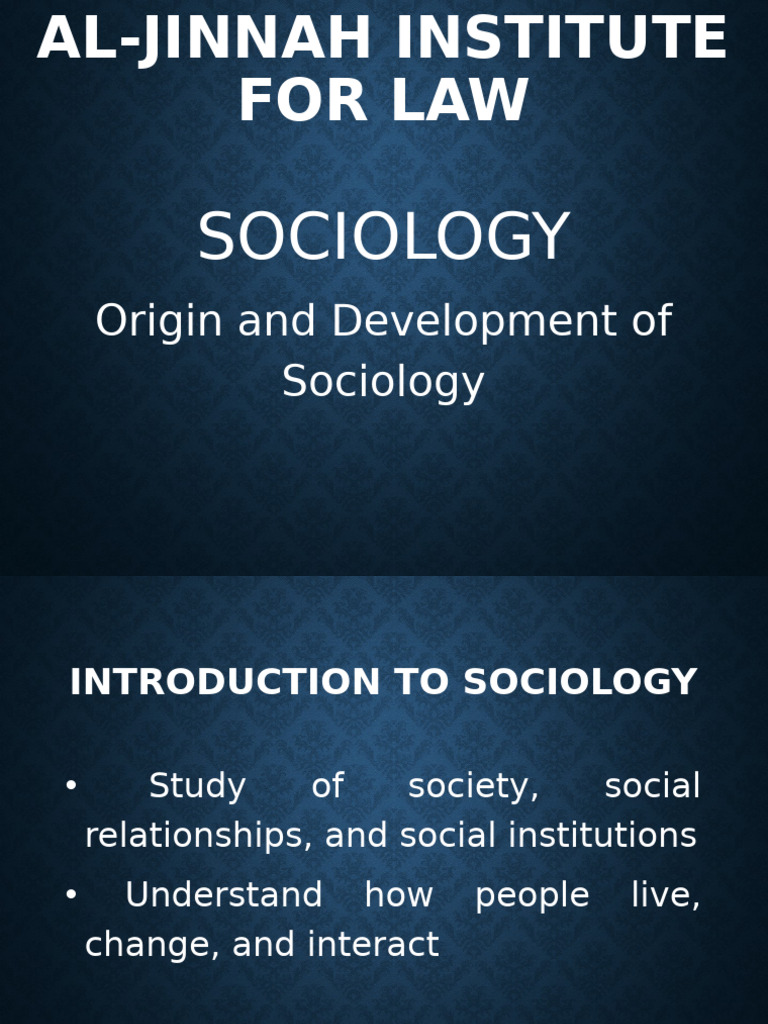 Origin_and_Development_of_Sociology | PDF