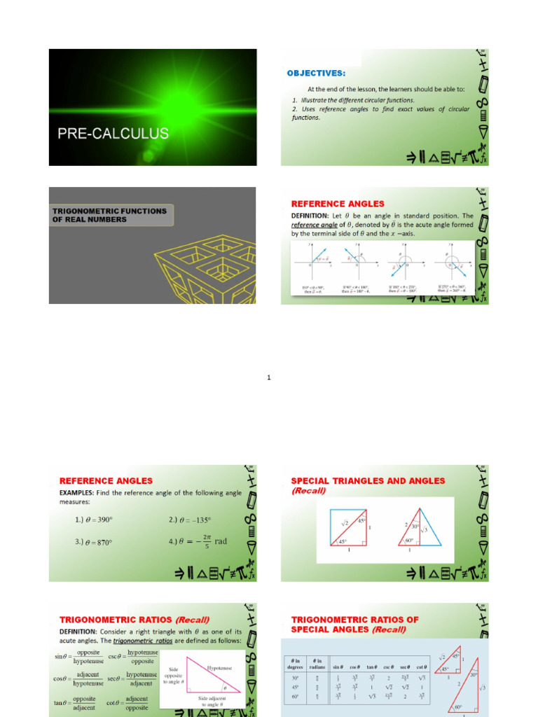 Precalculus Handout 8 | PDF